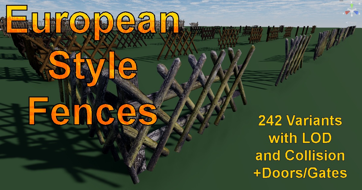 European Style Fences and Doors/Gates +LOD and Collisions | 3D Urban ...
