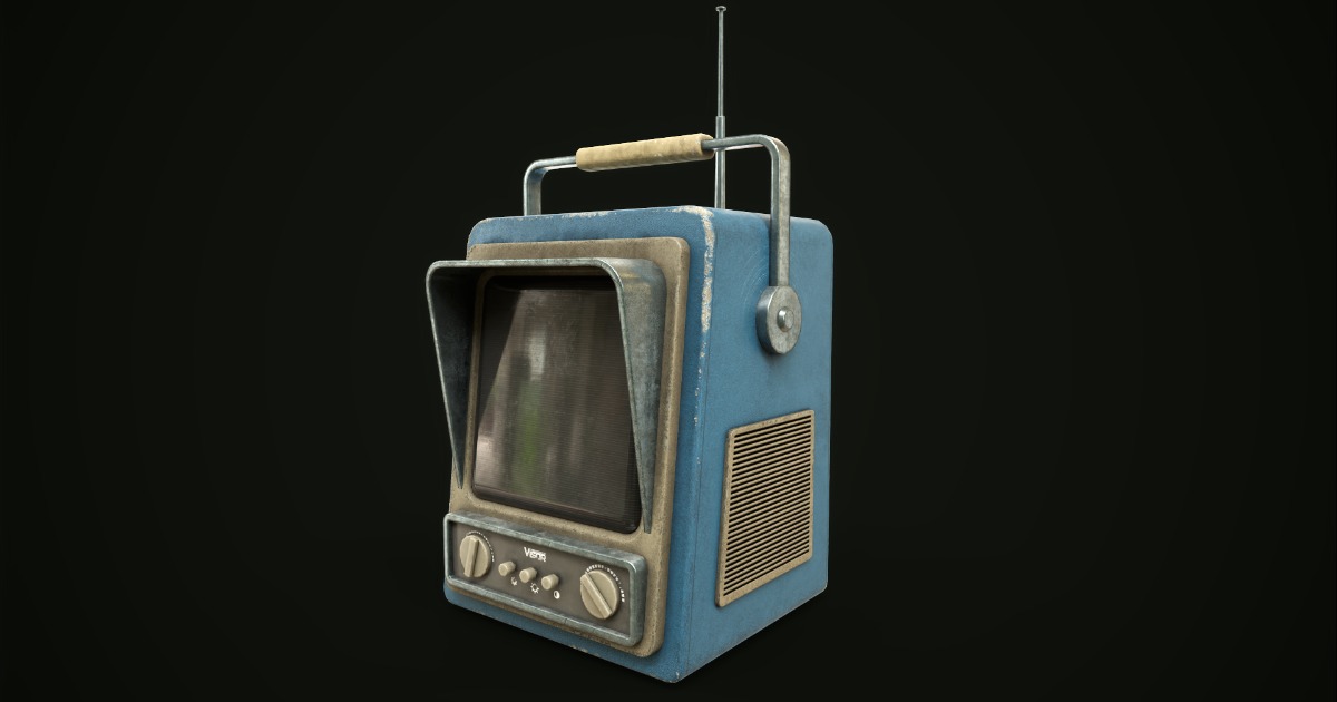 Retrofuturistic old portable TV | 3D Electronics | Unity Asset Store