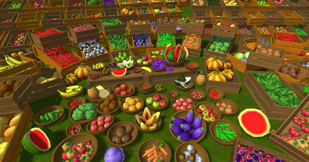 Fruits & Vegetables Huge Lowpoly Handpainted Props Pack | 3D Props ...