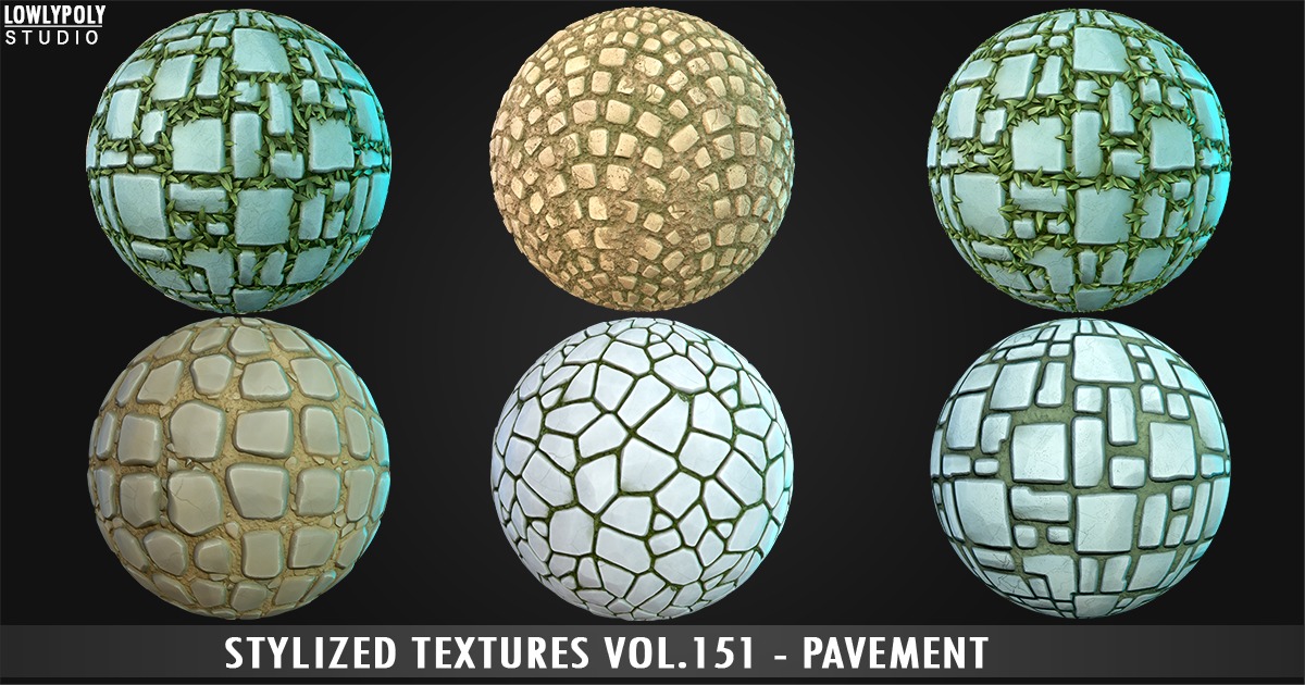 Stylized Pavement Vol.151 - Hand Painted Textures | 2D Tiles | Unity ...
