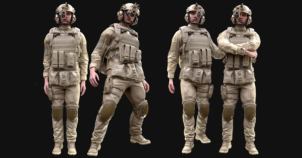 Man in Military Equipment - Rigged | 3D Characters | Unity Asset Store