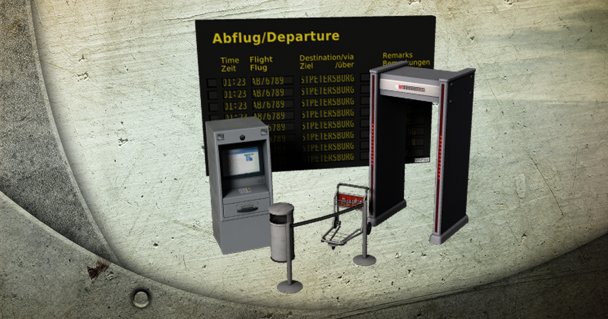 Airport terminal props | 3D Interior | Unity Asset Store