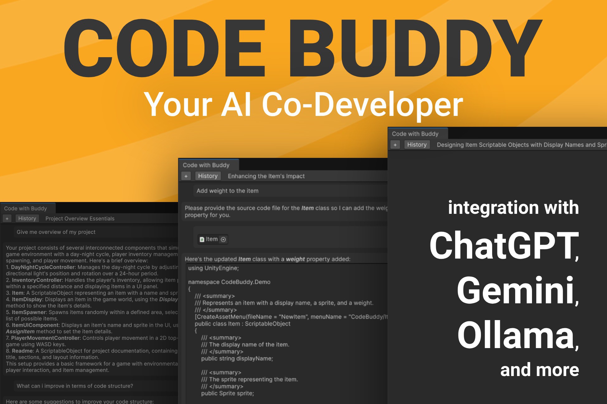 Code Buddy - Your AI Co-Developer | Generative AI | Unity Asset Store