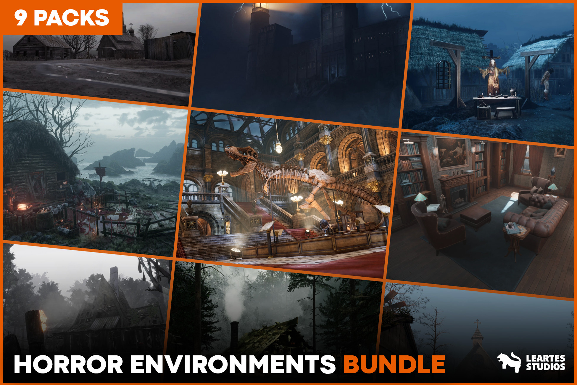 Horror Environments Bundle (9 Packs) | 3D Environments | Unity Asset Store