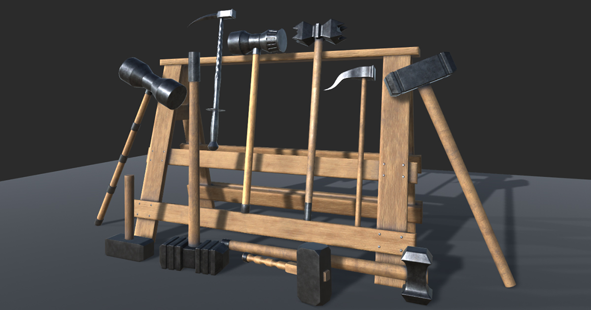Medieval Hammer Weapons Vol1 | 3D Weapons | Unity Asset Store