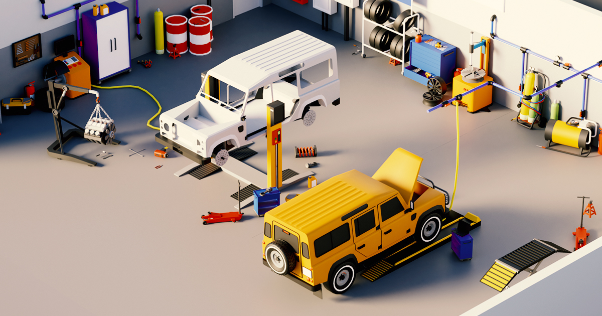 Megapoly.Art - Mechanic Shop Pack | 3D Urban | Unity Asset Store