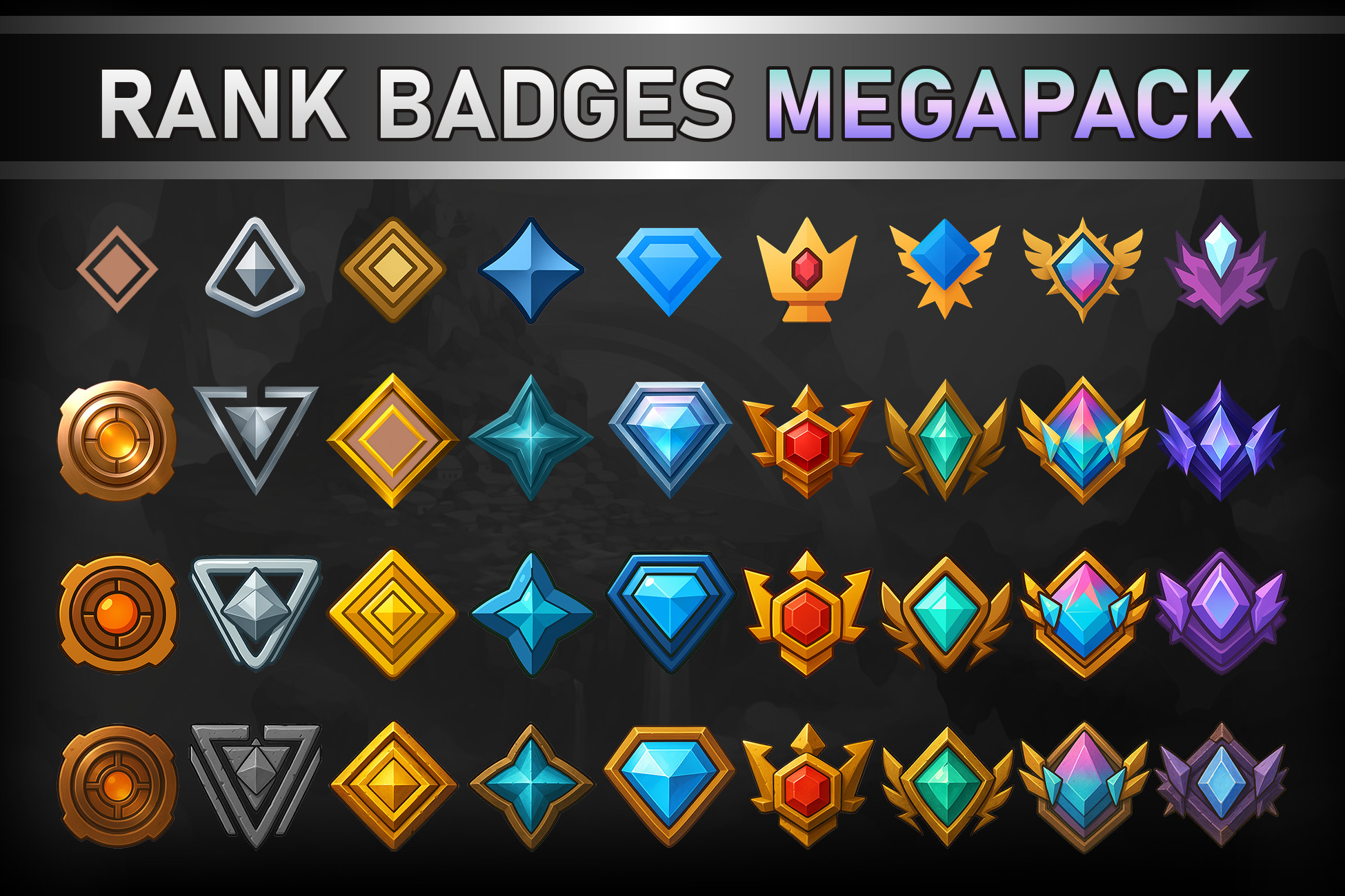 Rank Badges Megapack | 2D Icons | Unity Asset Store