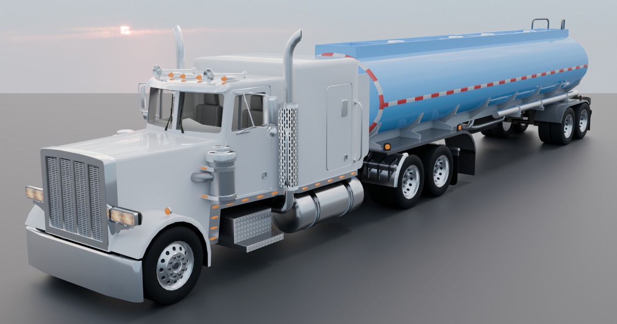 Realistic American Semi Truck + Tanker Trailer | 11 Truck + 8 Tanker ...