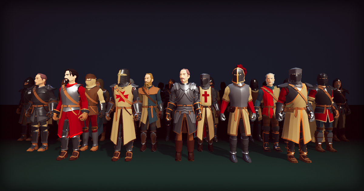 Lowpoly Modular Armors Expansion Pack 01- MEDIEVAL FANTASY SERIES | 3D ...
