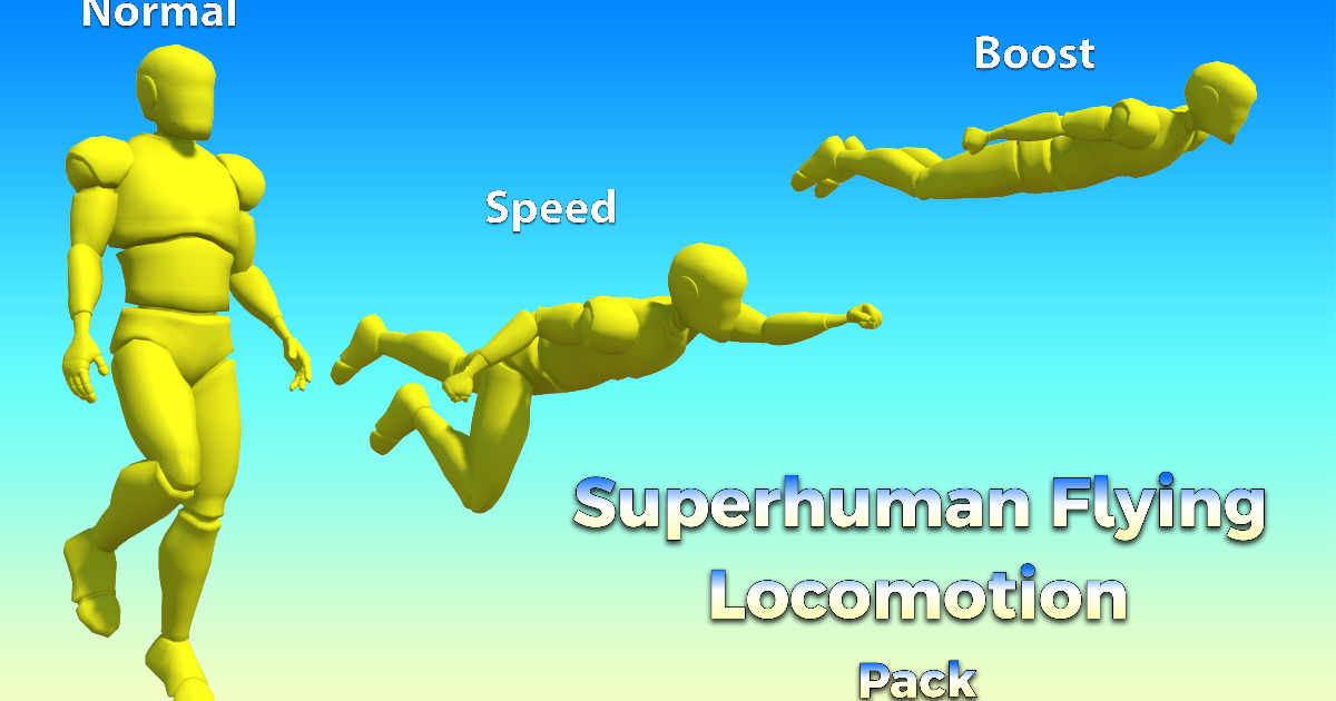 Superhuman Flying Locomotion | 3D Animations | Unity Asset Store