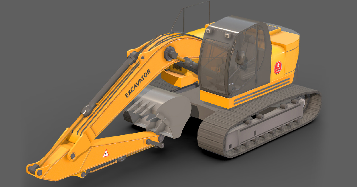 Excavator Truck Low-Poly | 3D Land | Unity Asset Store