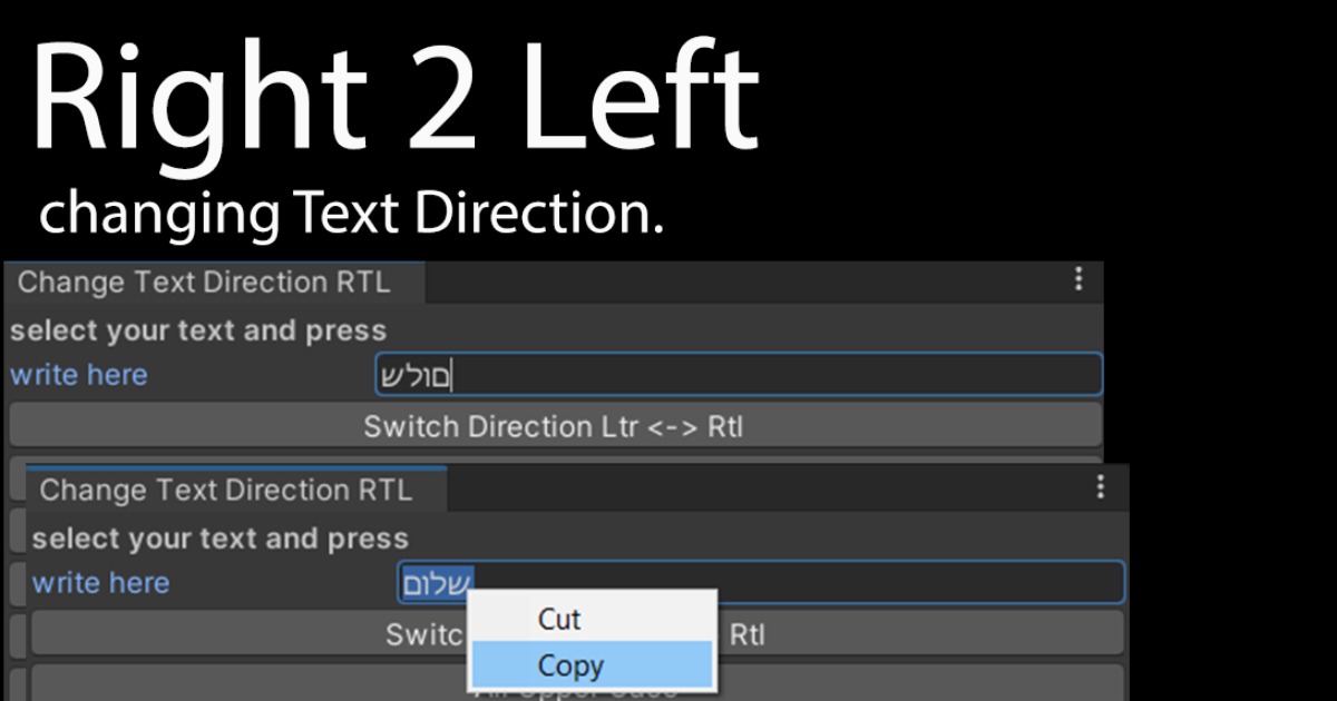 Right2Left | Utilities Tools | Unity Asset Store