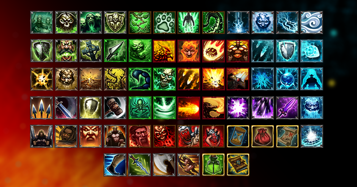 Epic RPG Icon Pack – Animated Fantasy Skill Icons with Frames | 2D ...