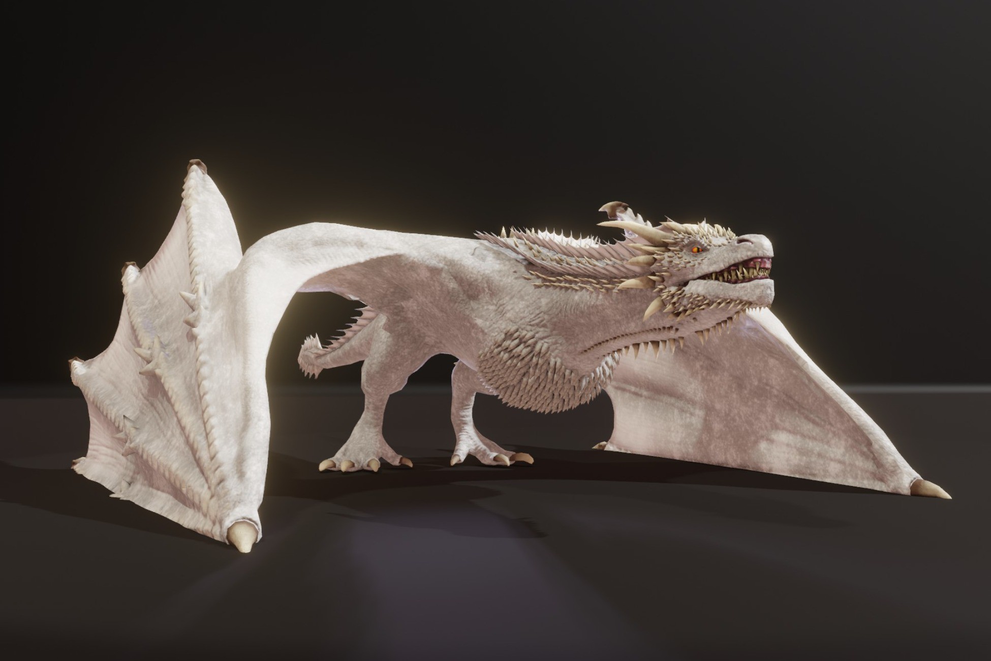 Realistic White Wyvern 3d Model (Low-Poly, Game-Ready, Animated, Built ...