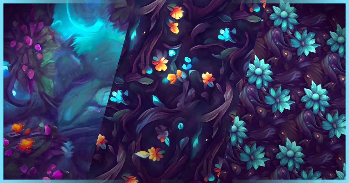 Dark Forest Flowers -- 20 TEXTURES -- (Hand-painted, Tileable) #1 | 2D ...