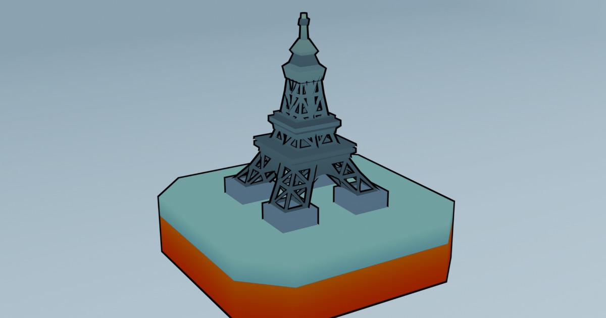 Cartoon World Landmarks Low Poly: Eiffel Tower | 3D Urban | Unity Asset ...