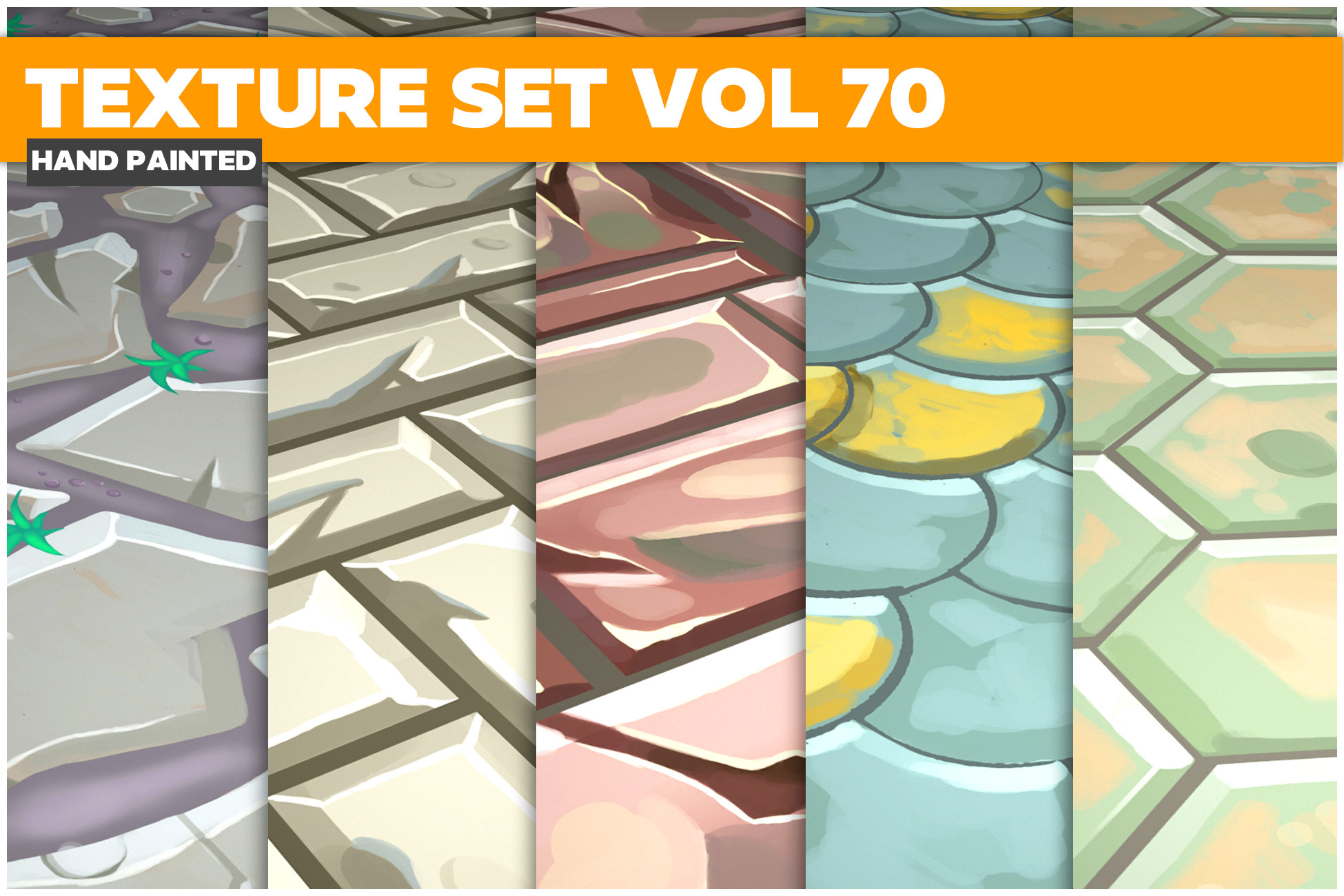 Texture Set Vol.70 Hand Painted Mix | 2D Textures & Materials | Unity ...