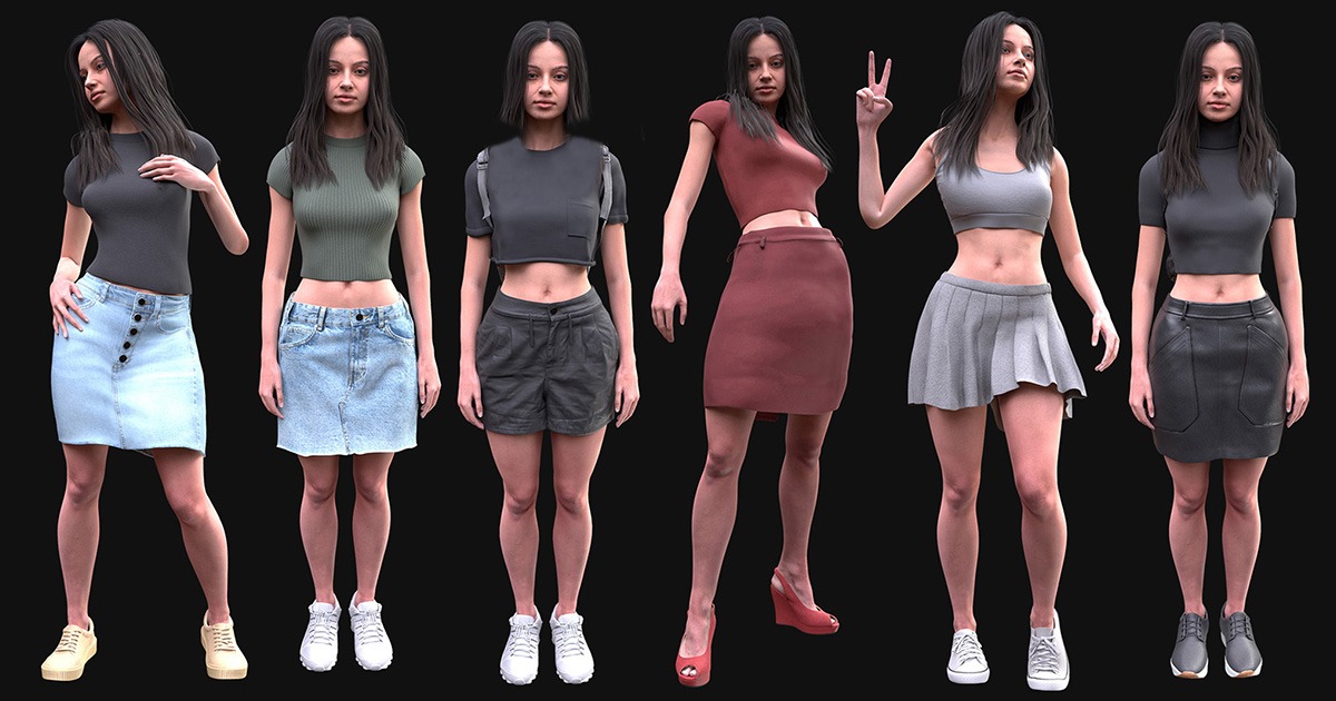Collection 63 - Woman in Summer Outfits - Rigged | 3D Characters | Unity Asset Store