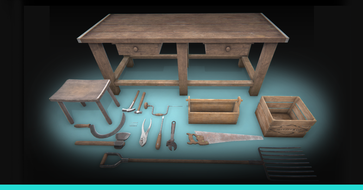 Workshop Props Pack | 3D Tools | Unity Asset Store