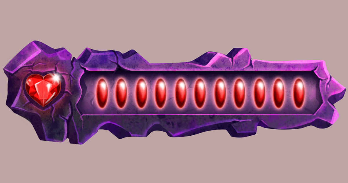 Crystal heart health bar | 2D Icons | Unity Asset Store