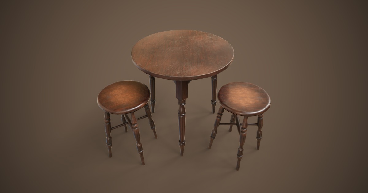 Bar table and stool | 3D Furniture | Unity Asset Store