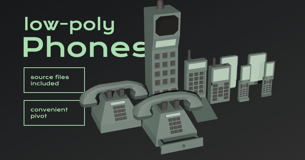 Low-Poly Phones (+ Button Pusher) | 3D Electronics | Unity Asset Store Low-Poly Phones (+ Button Pusher) | 3D Electronics | Unity Asset Store
