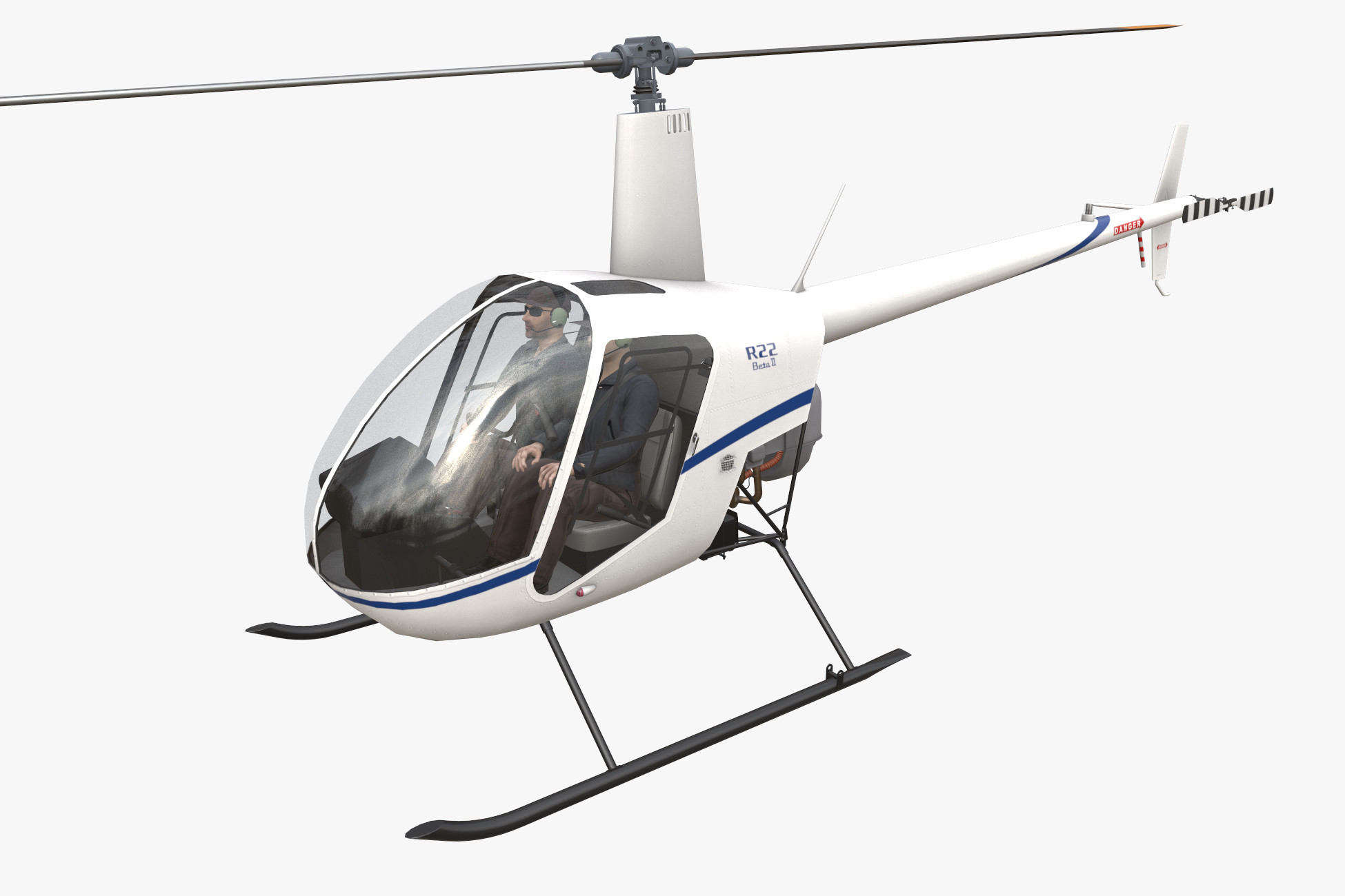 Helicopter R22 White Basic Animation | 3D Air | Unity Asset Store