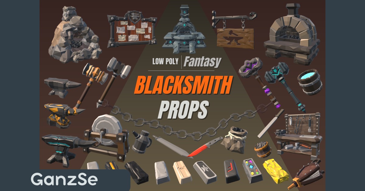 GanzSe Blacksmith - Fantasy Low Poly Props | 3D Props | Unity Asset Store