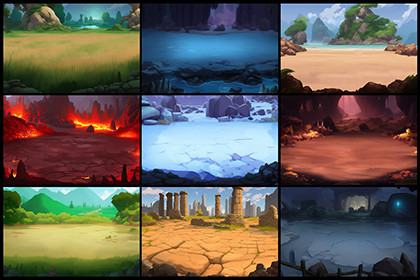 2D Customizable Battle Backgrounds Pack Vol 1 | Unity AssetStore Price ...