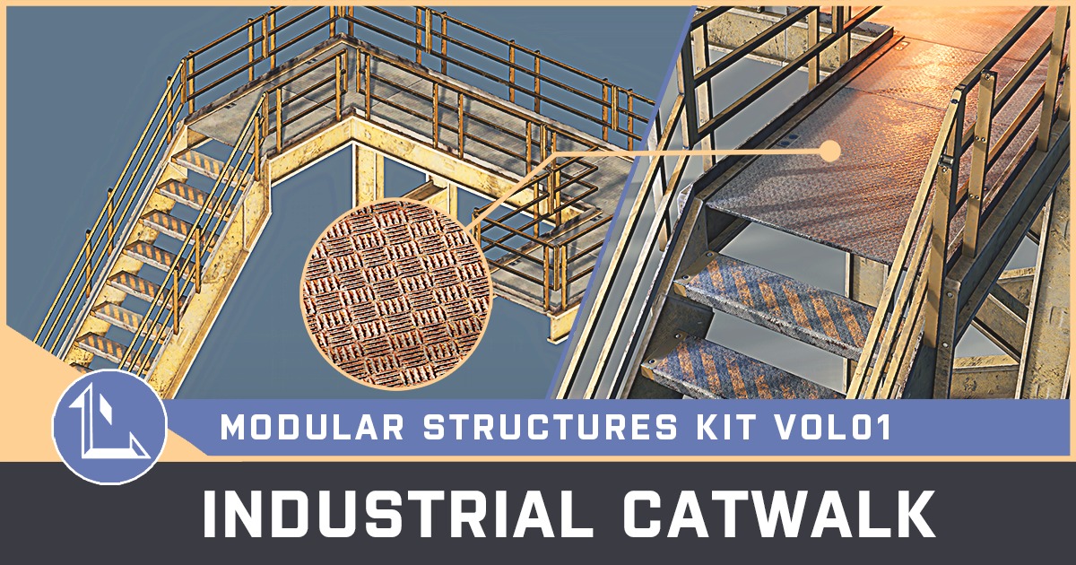 Modular Industrial Catwalk Kit [Paid] | 3D Industrial | Unity Asset Store