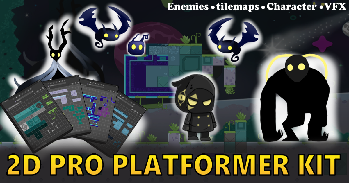 2D Platformer Kit – PRO Bundle with Character Controller, Enemies ...