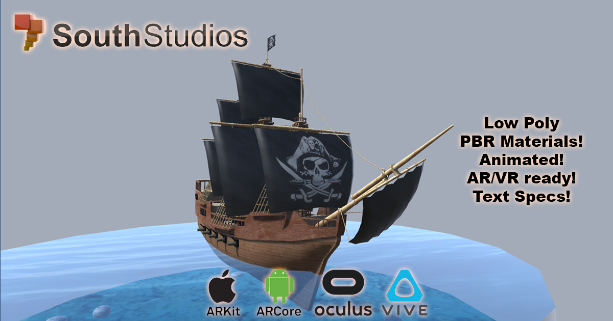 Animated Pirate Ship AR VR | 3D Sea | Unity Asset Store