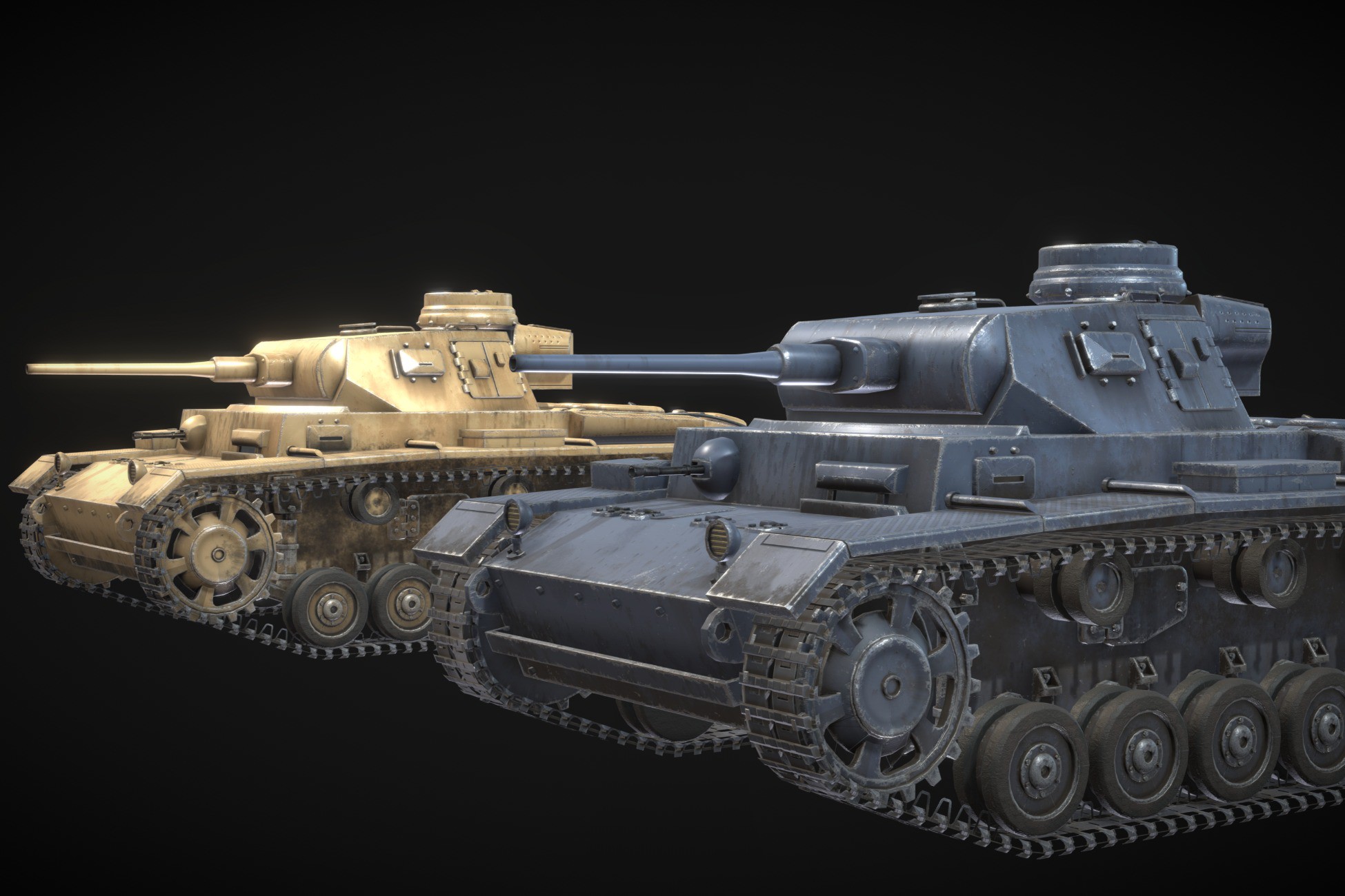 WW2 German Tank Panzer 3 | 3D 지상 | Unity Asset Store