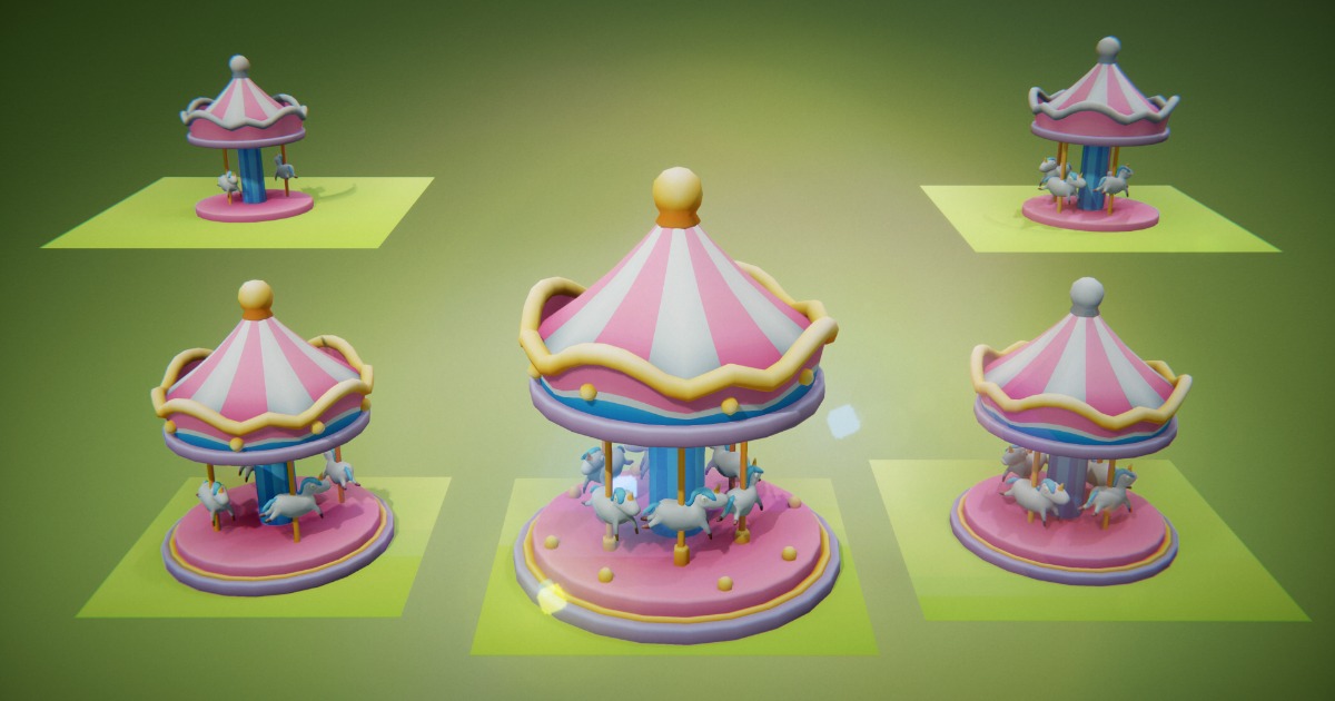 Carousel Building Level Up - 5 Levels | 3D Props | Unity Asset Store