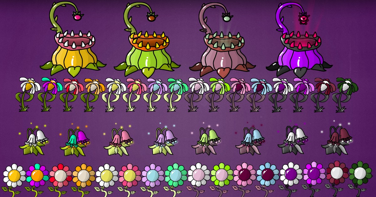 Old Style Cartoon Flowers | 2D Environments | Unity Asset Store