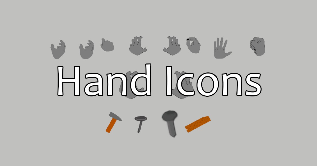 Hand Actions Grey Icons | 2D Icons | Unity Asset Store