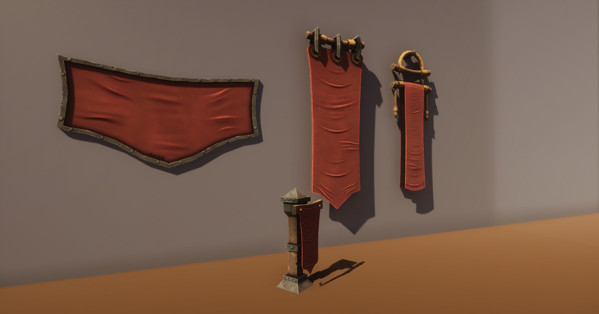 Stylized Banners Pack 01 | 3D Props | Unity Asset Store
