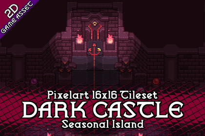 2D TopDown Dark Castle 16×16 Tileset | Game Content Shopper – Unity ...