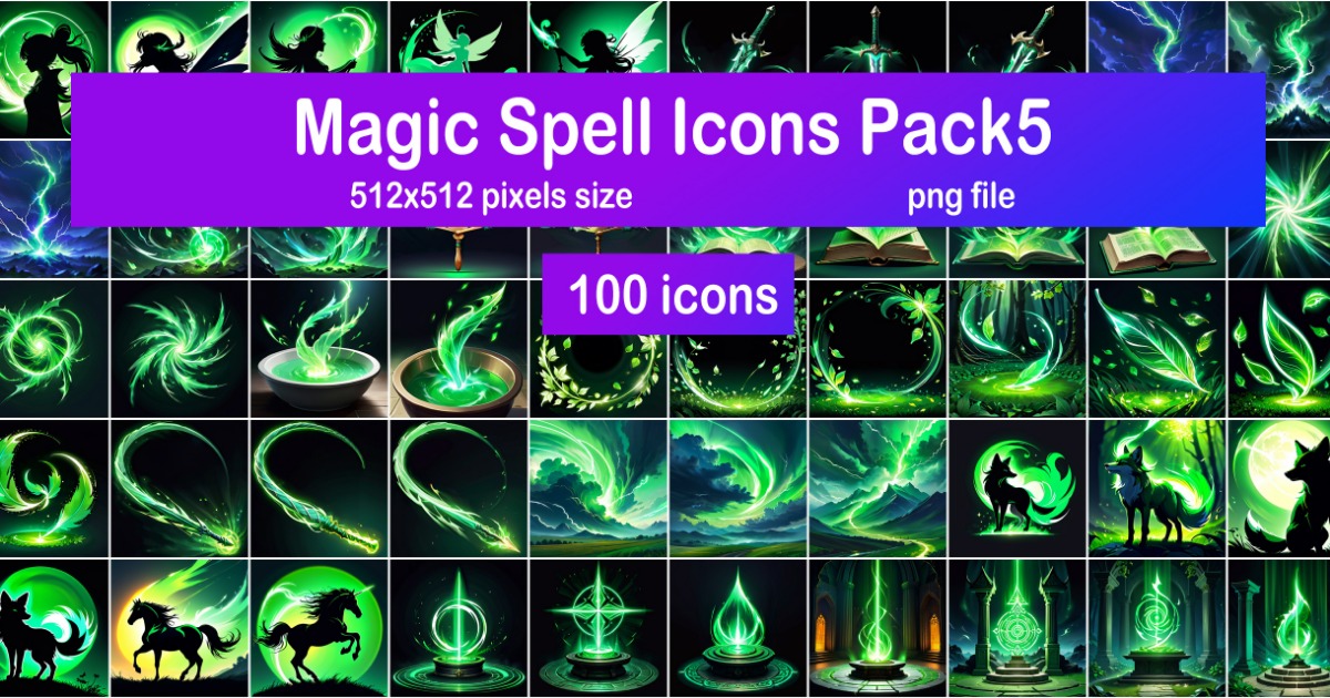 Magic Spell Icons Pack5 - Wind | 2D 아이콘 | Unity Asset Store