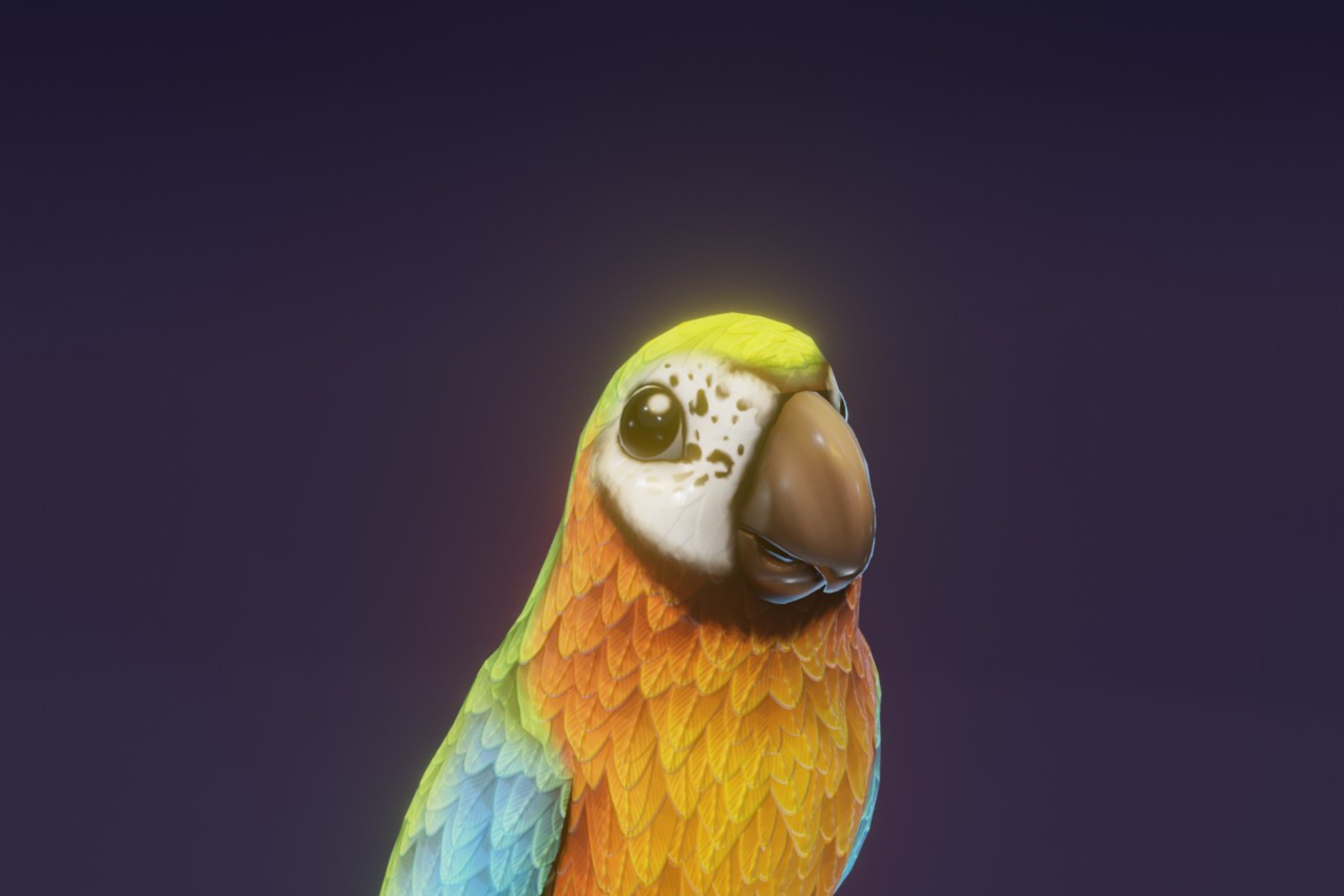 Cartoon Ara Parrot Blue-Yellow-Green Animated 3D Model | Characters ...