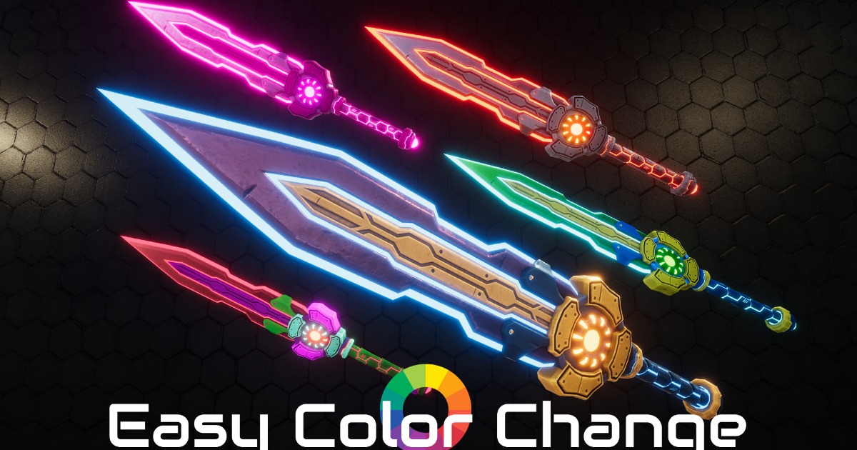 Sword 2 fantasy sci-fi weapon with Effects | 3D Weapons | Unity Asset Store