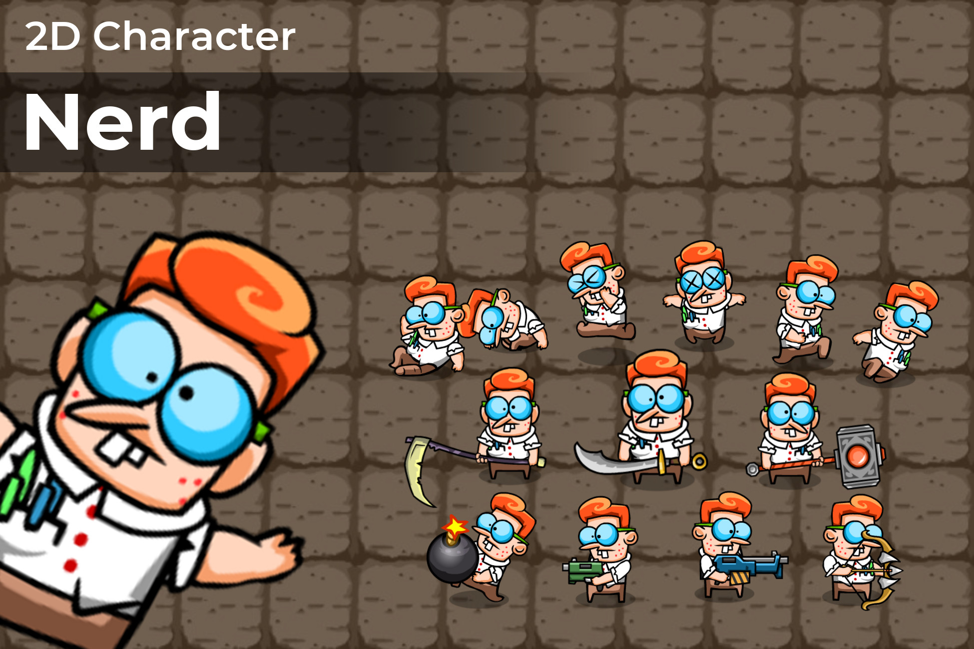 2D Character - Nerd | 2D Characters | Unity Asset Store