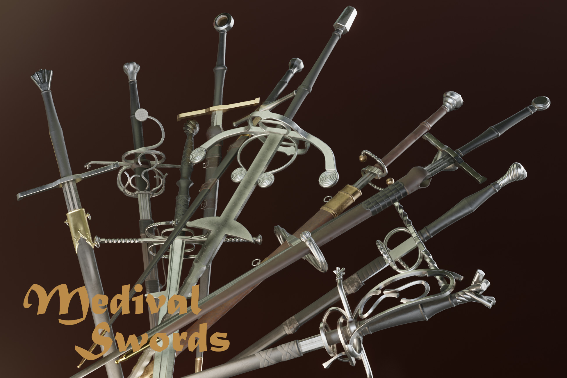 Set of Medieval Swords by Anatoly Valovoy