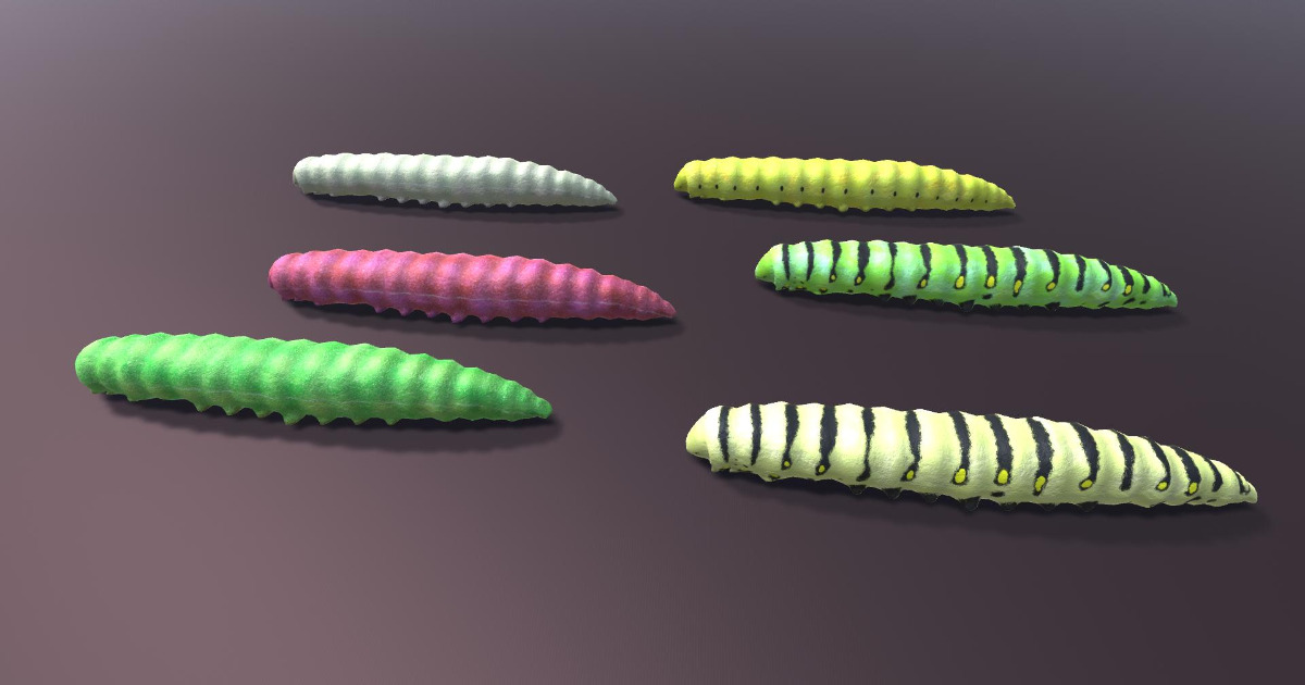 Green Worm's (lowpoly) | 3D Animations | Unity Asset Store