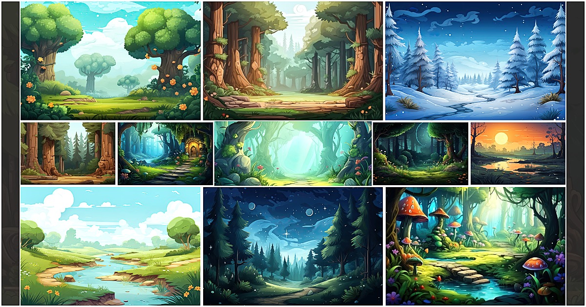 BACKGROUND - Stylized Forest 2 | 2D Environments | Unity Asset Store