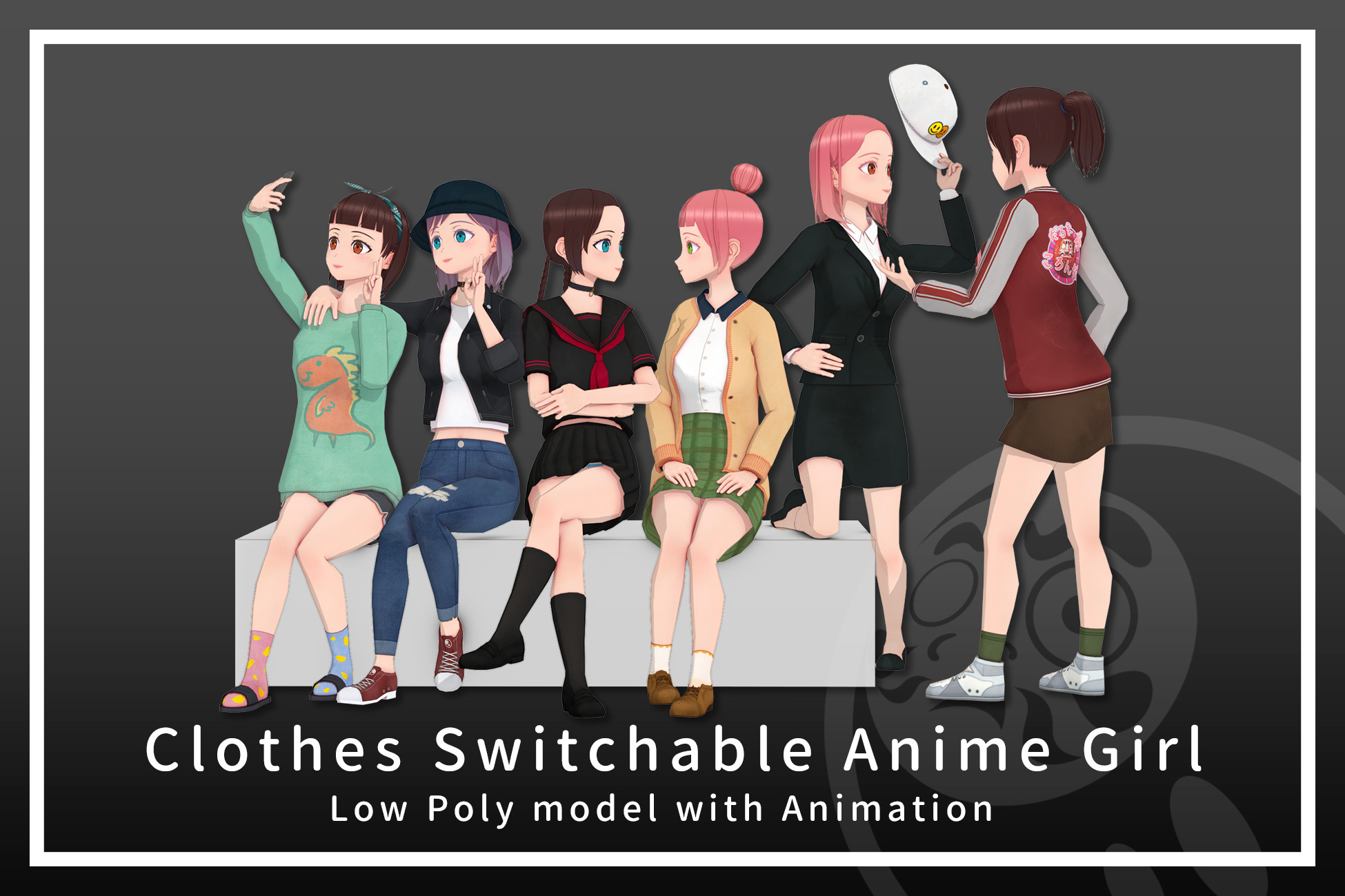 Clothes Switchable Anime Girl | Characters | Unity Asset Store