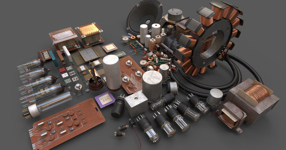 Electronics components Vol.1-3 | 3D Electronics | Unity Asset Store