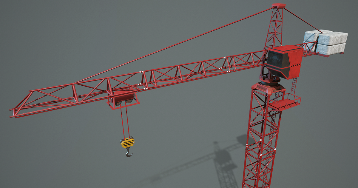 Tall Construction Crane | 3D Exterior | Unity Asset Store