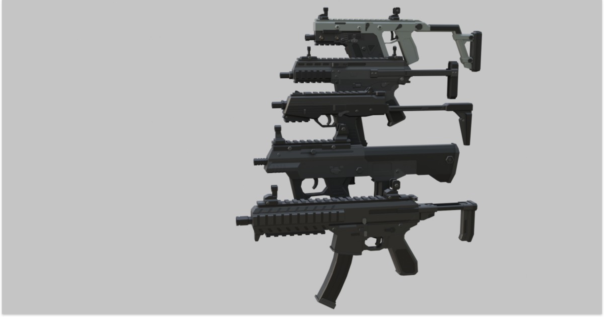 Low Poly SMG Weapon Pack 2 | 3D Guns | Unity Asset Store