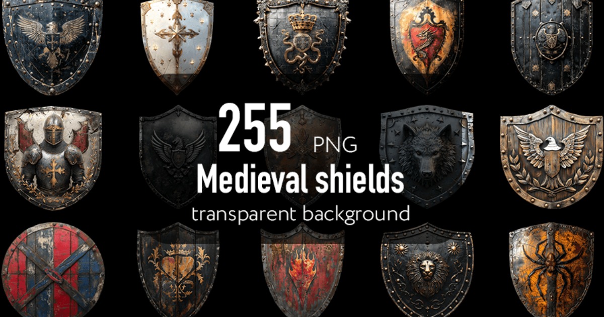 Medieval Shields assorted | 2D | Unity Asset Store